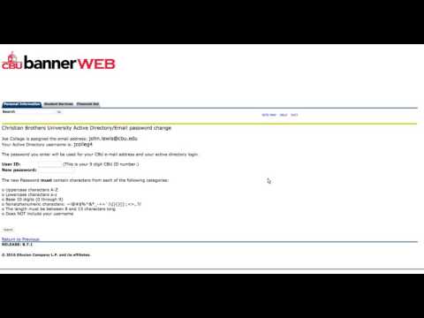 First Time Bannweb/Webmail Login