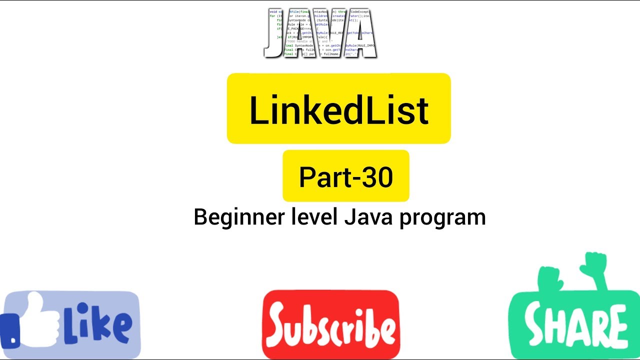 LinkedList Java program for beginner level part-30 Easy Learning Genius