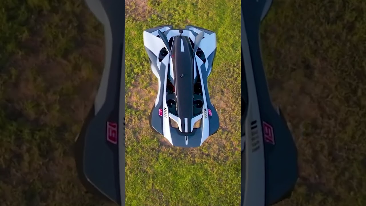 A supercar that can fly with hidden propulsion