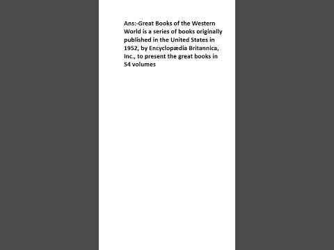 What is Great Books of the Western World?