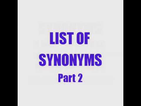 List of Synonyms Part 2