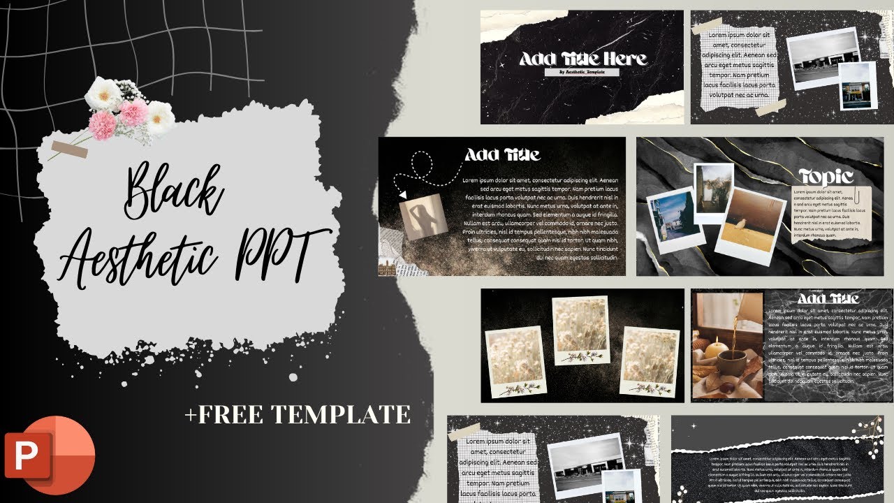 Aesthetic black theme ppt #03 | +FREE TEMPLATE | [Monochrome]