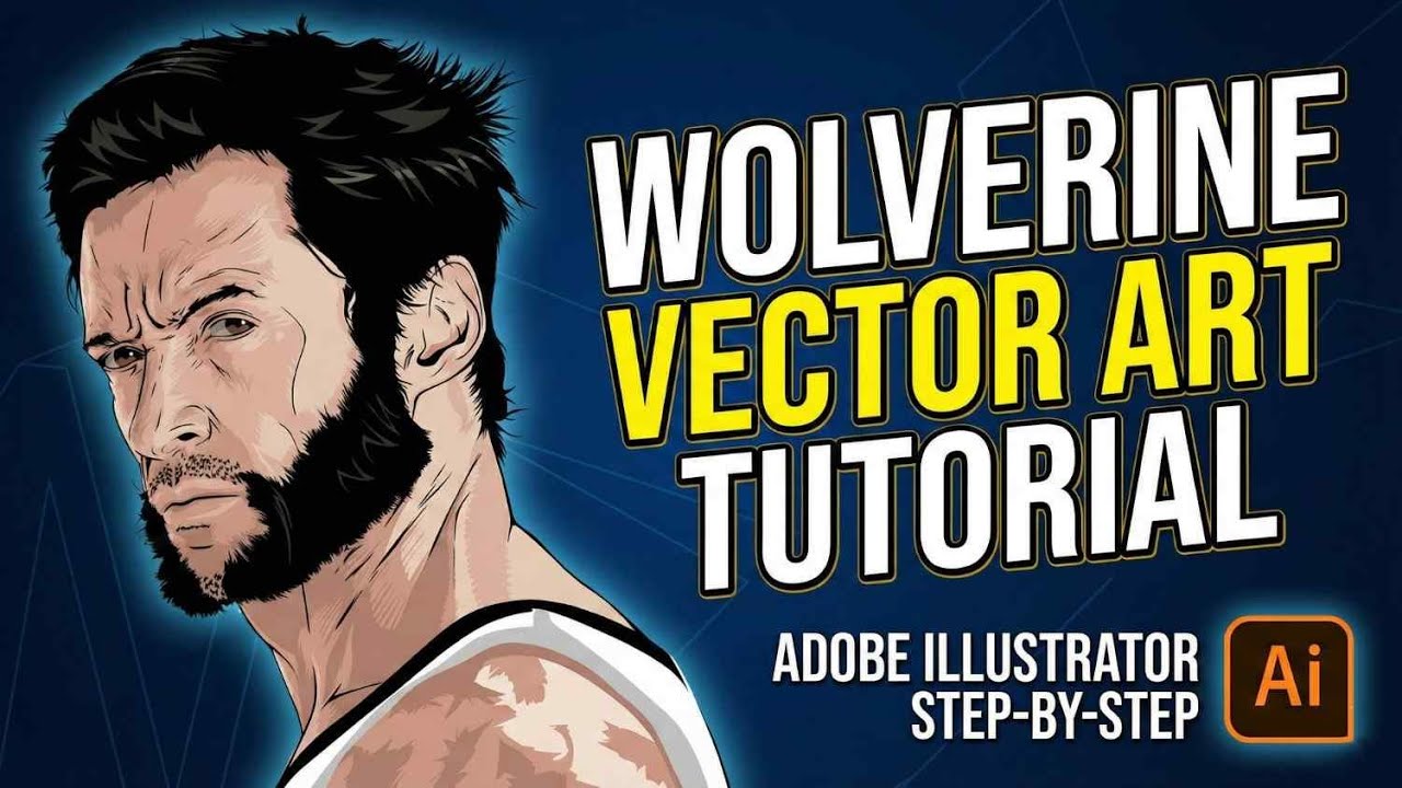 How to Draw Wolverine in Adobe Illustrator | Vector Portrait Tutorial