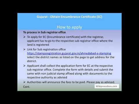 Gujarat - Obtain Encumbrance Certificate (EC)