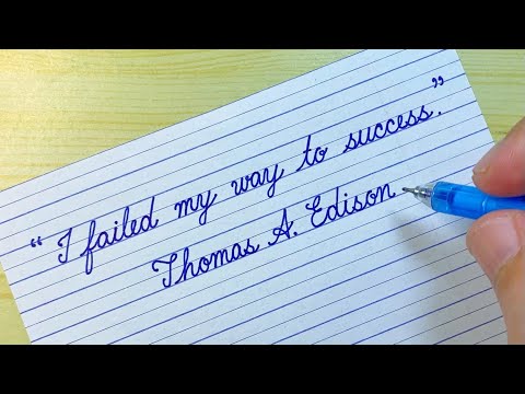 Best Quotes by Thomas A. Edison | Neat and Clean Handwriting | Beautiful cursive handwriting EP120