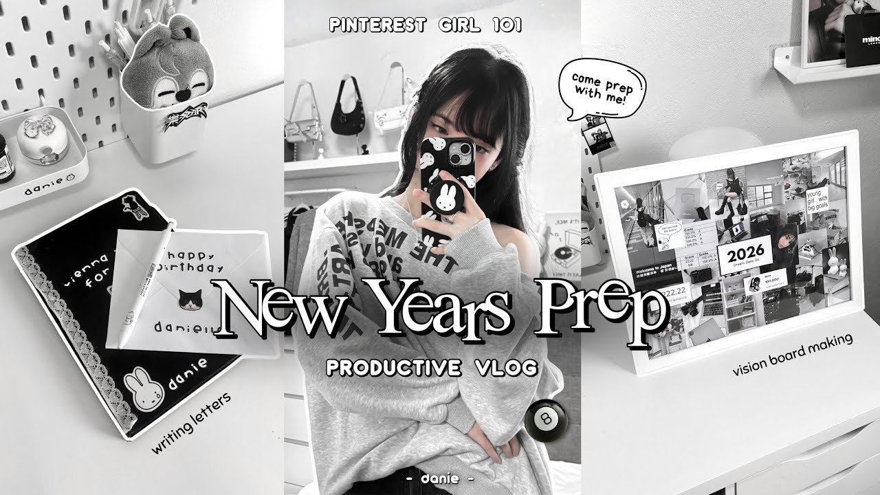 (Vlog) New Years PREP 2026 📓🖇️ Pinterest Girl Guide: Vision Board, Letters for the Future, & Etc.