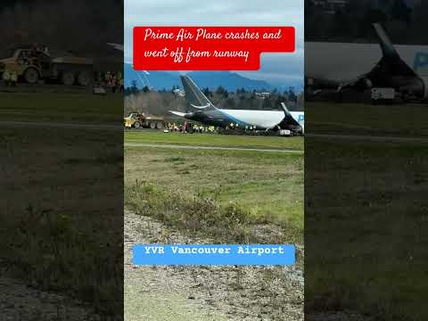 Prime Air crashes at YVR Vancouver Airport #yvr #primeair #vancouverairport #westjet #flairairlines