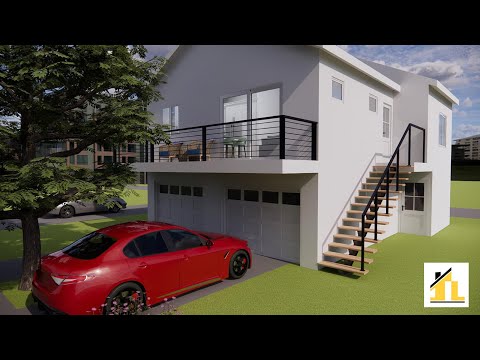 850 sq. ft. ADU on top of a new garage at the Alley Down Town San Diego