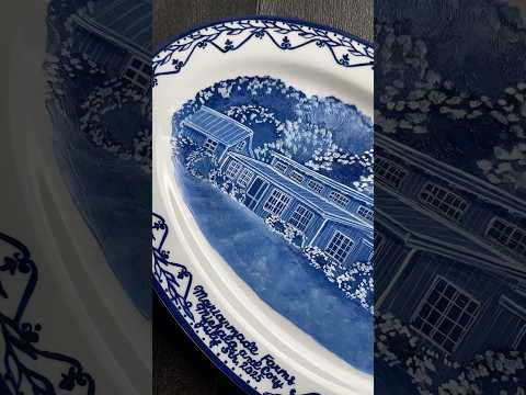 Custom house portrait platter, Hand painted porcelain plate