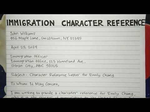 How To Write An Immigration Character Reference Letter Step by Step Guide | WritingPractices