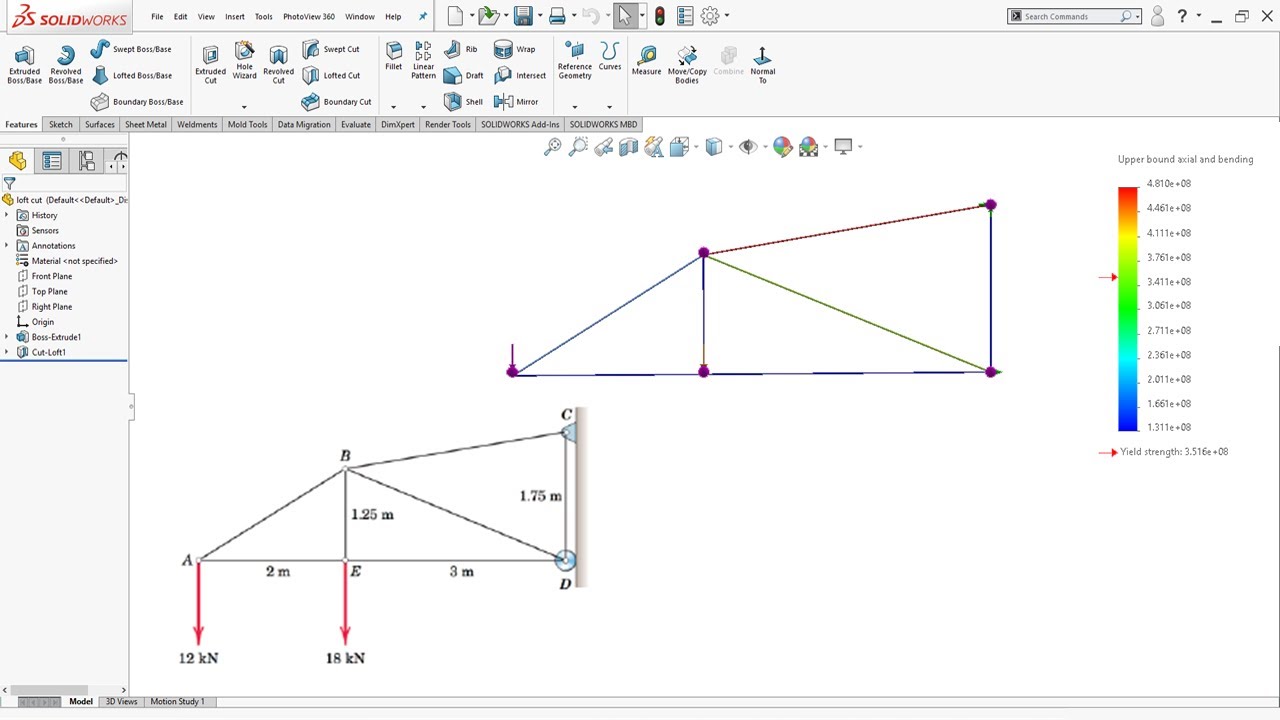 Solidworks Simulation tutorial | Truss analysis