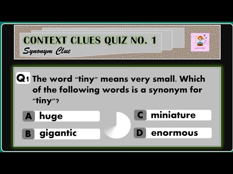 SYNONYM CONTEXT CLUE QUIZ