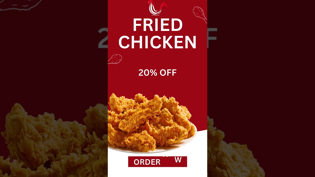 Create Fried Chicken Motion Graphic Ad | Canva Tutorial | Learn Graphic Design #canva #canvatutorial