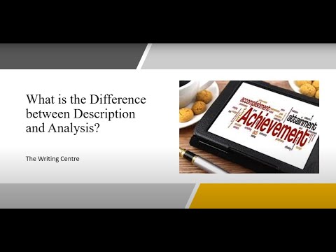 Description vs. Analysis