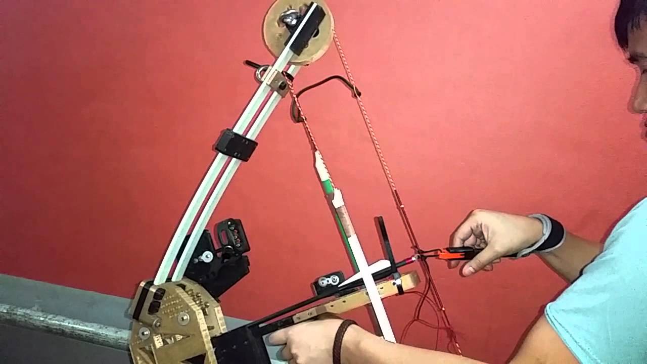 3d printed compound bow 10 meters test.