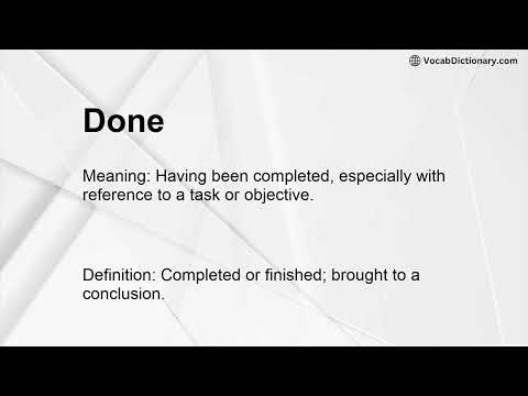 Done Meaning
