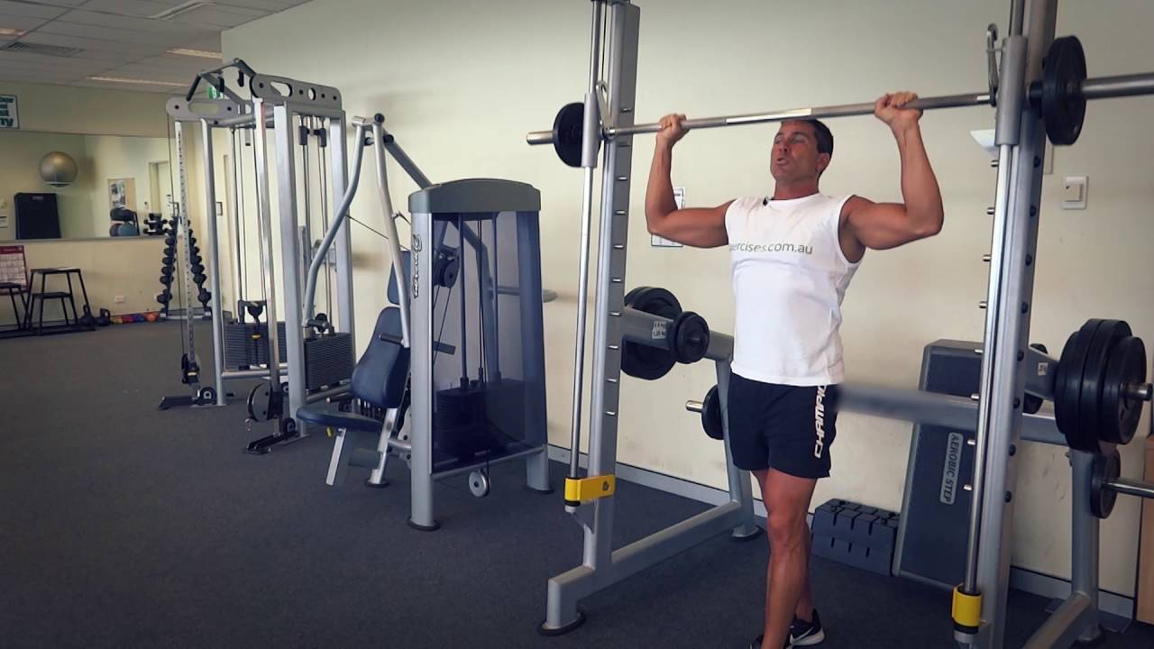 Smith Machine Shoulder Press (Exercises.com.au)