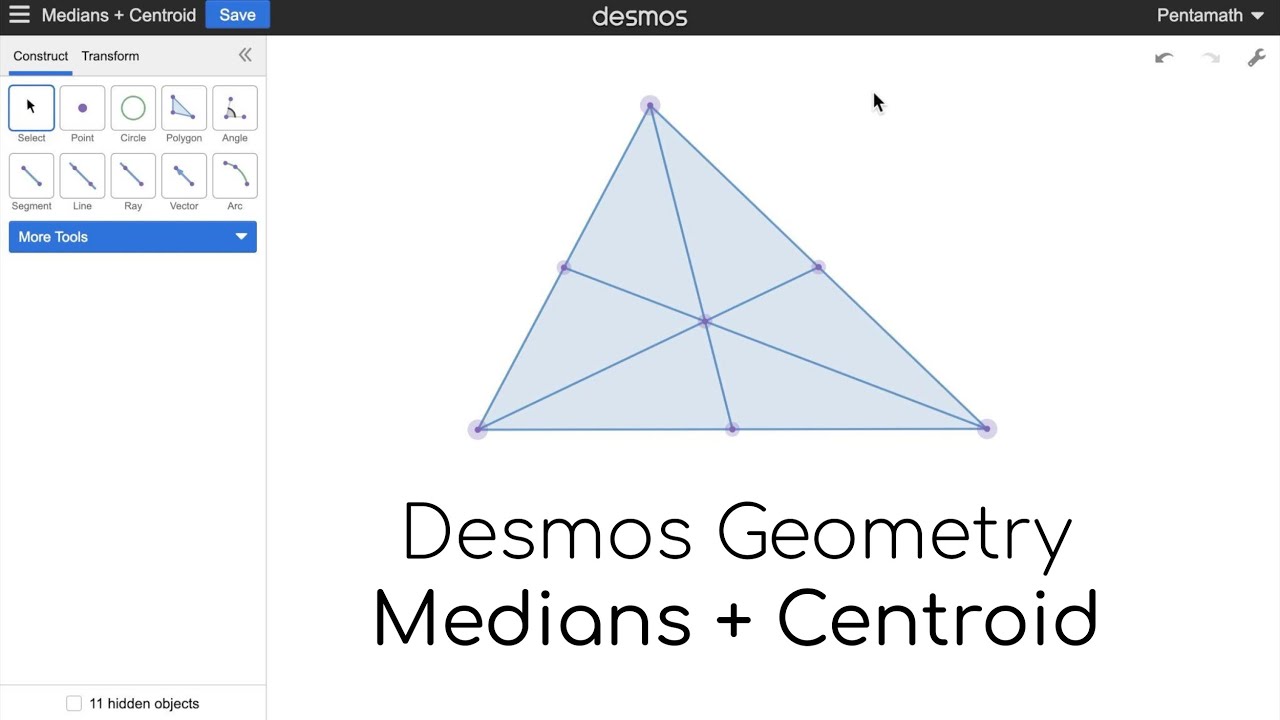 Desmos Geometry: Medians + Centroid