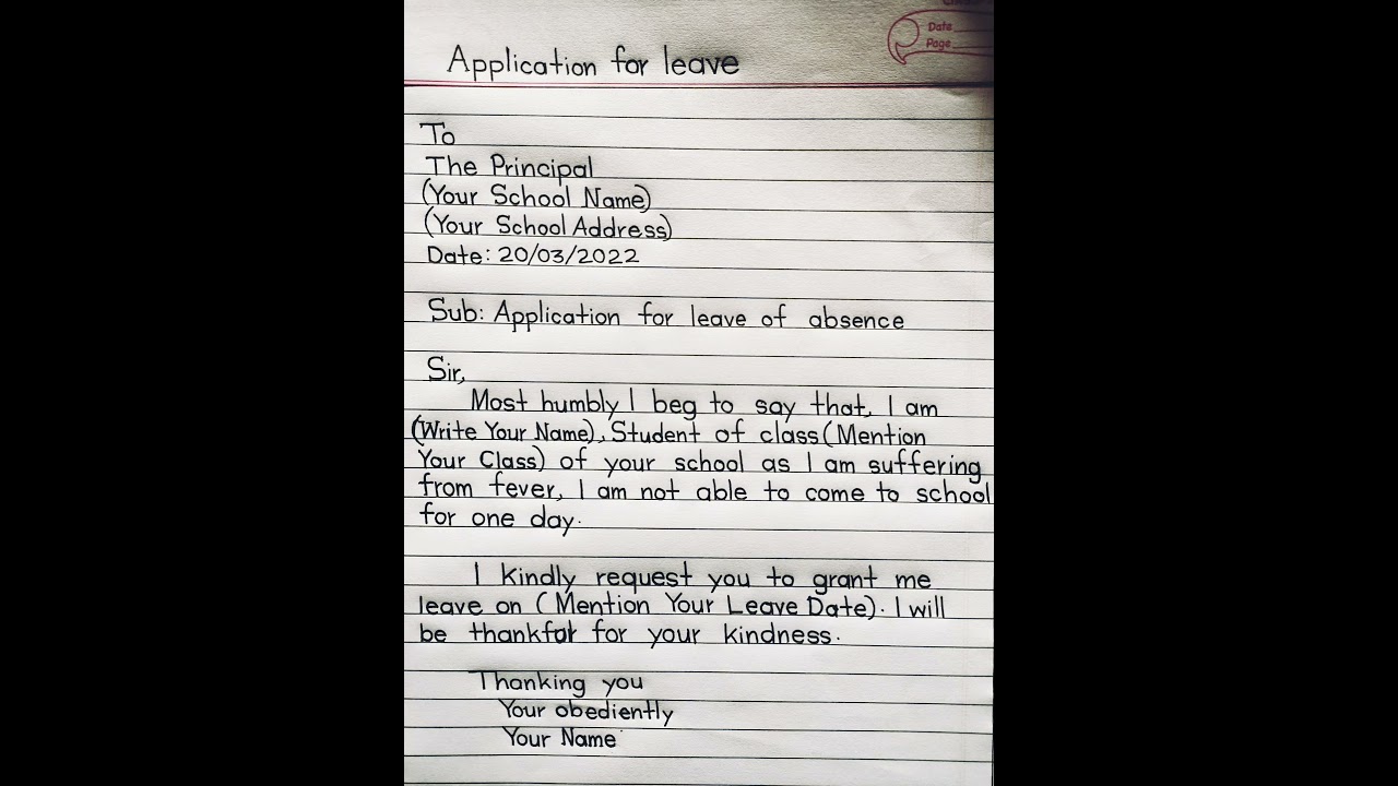 Application for absent | Application for absent in School | Absent application |Application |