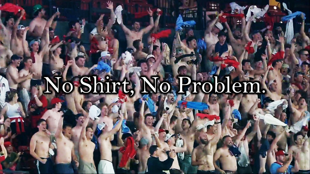 Shirtless Cardinals Fans Becoming the BEST Fans in Baseball