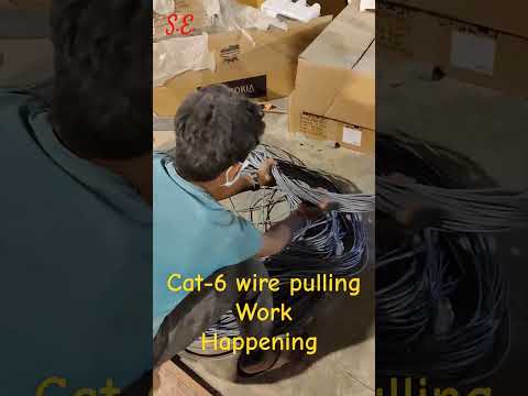 Cat-6 Wire Pulling Work happening