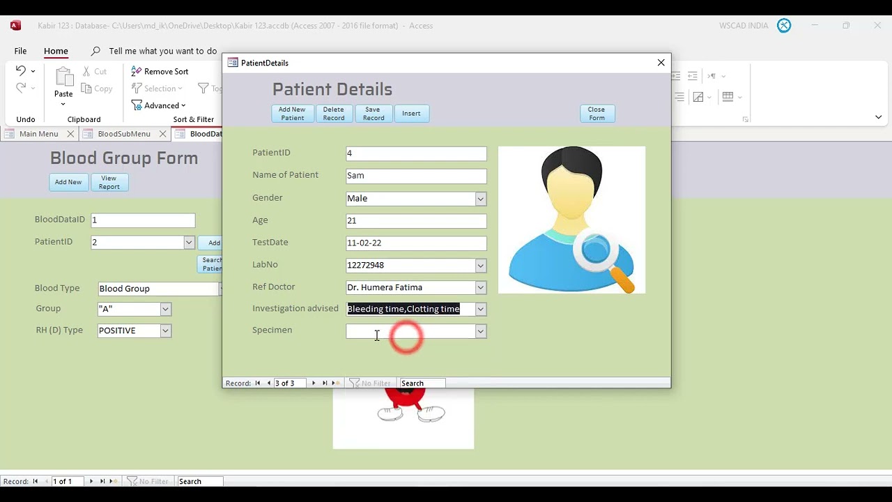 Diagnostics Laboratory Access Database