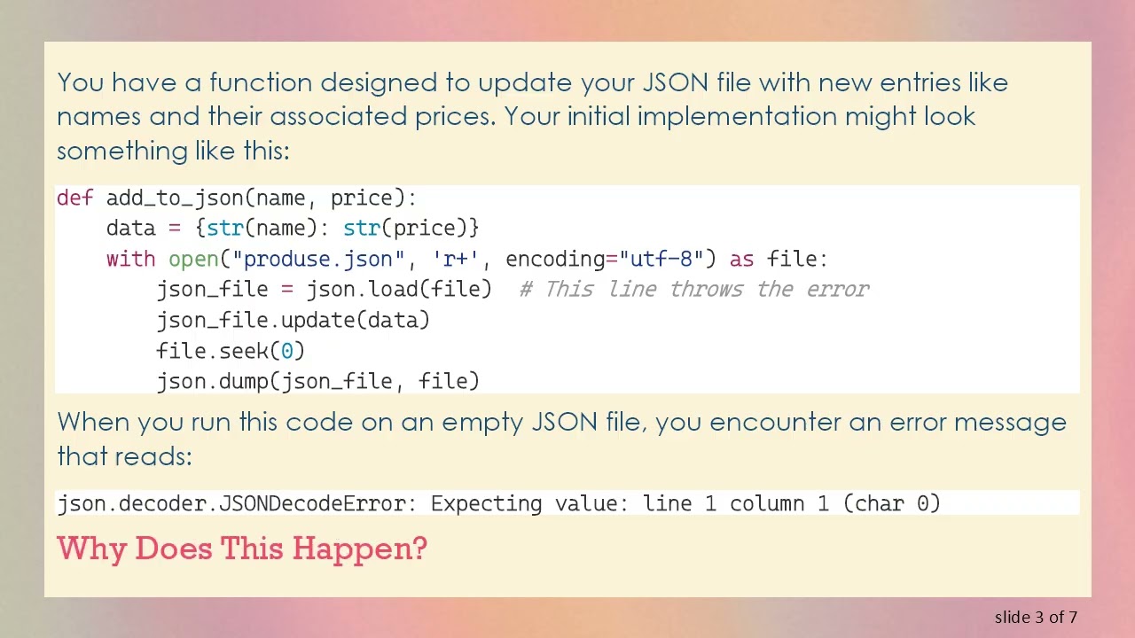 Resolving the json.decoder.JSONDecodeError When Writing to JSON in Python