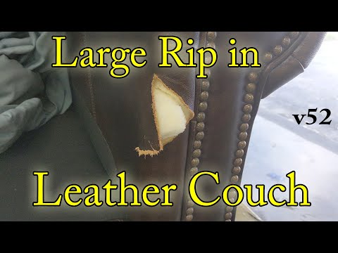 Large Rip in Leather Couch v52