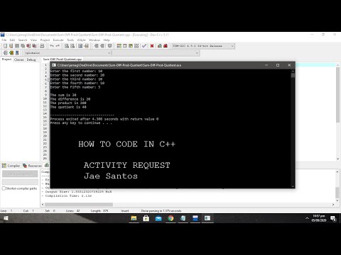 Sum Difference Product Quotient | DevC++