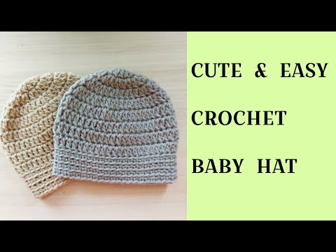 Super Easy & Fast! Basic Crochet Baby Hat | 0-3 Months 🍀💗