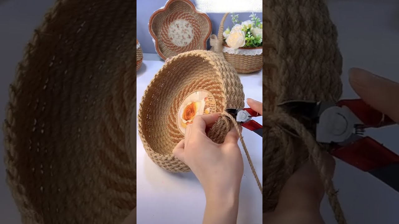 Easy DIY Rope Basket, How to Craft Basket with Jute Rope