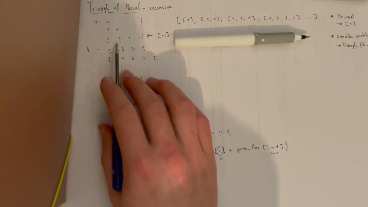 Pascal's Triangle - recursion (Python Programming)