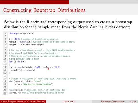 Chapter 5: Constructing Bootstrap Distribution with R