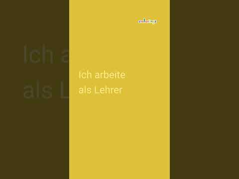 Ich arbeite als Lehrer auf Englisch und Deutsch