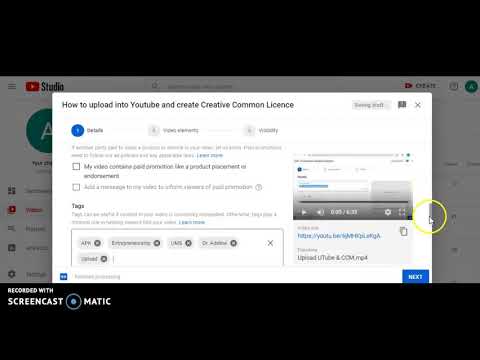 How to upload into Youtube and set Creative Common Licence