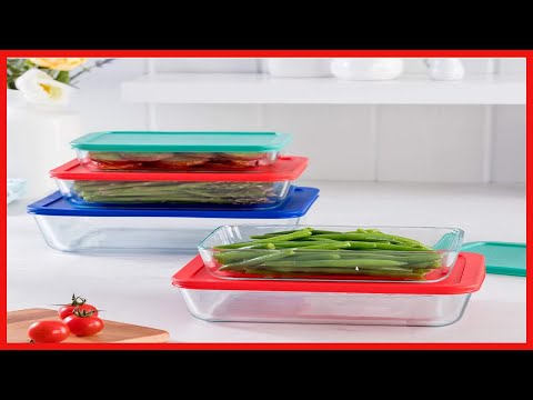Pyrex Rectangular Glass Storage Container Set with Lids | 10 Piece Simply Store Meal Prep Food
