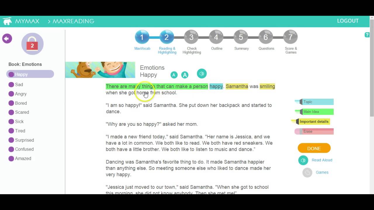 MaxScholar tutorial: MaxReading