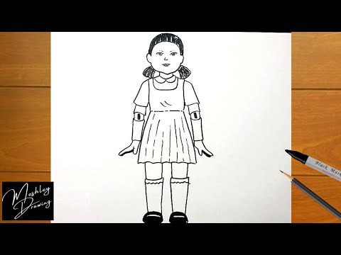 How to Draw Squid Game Doll from Squid Game Netflix Movies