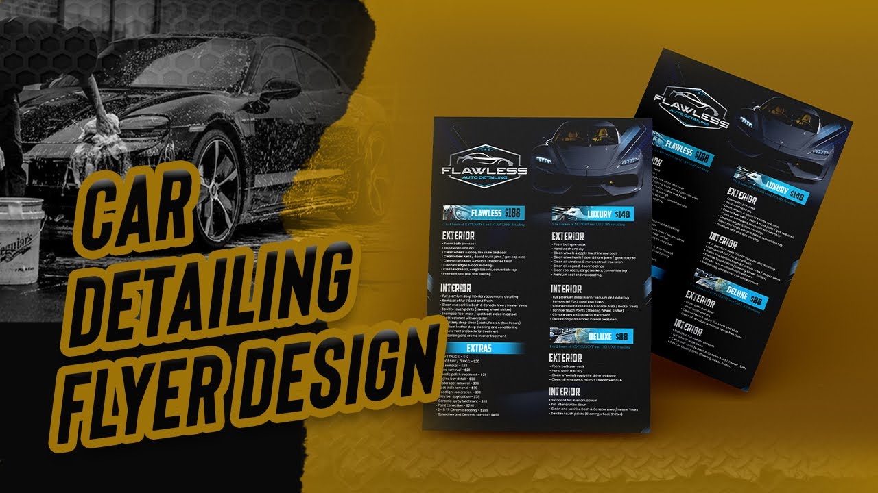 car detailing flyer design , price list