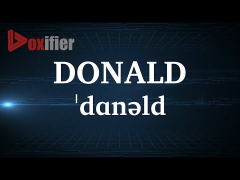 English Pronunciation of Donald - Voxifier.com