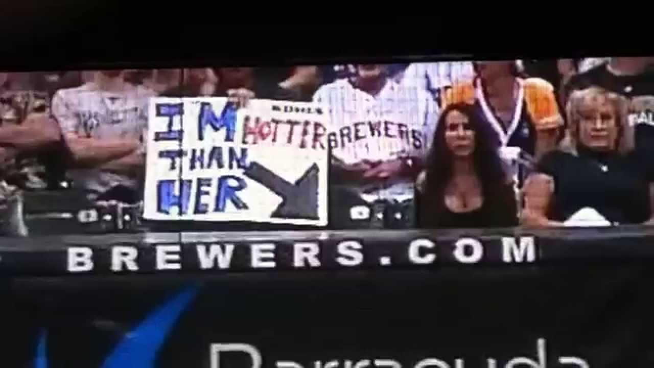 Front Row Amy sign - ROOT Sports - Pittsburgh Pirates @ Milwaukee Brewers Miller Park - 8/22/14