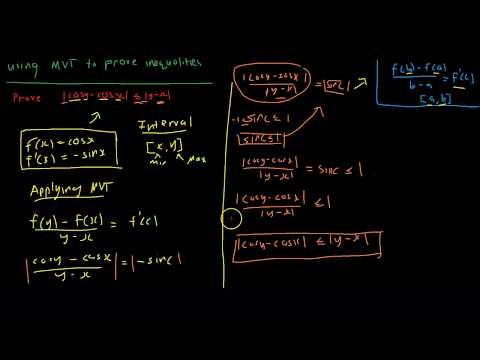 Using Mean Value Theorem To Prove Inequalities | Example