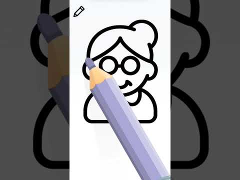 Masterpiece | how to draw a grandmother in easy steps #art #doodle #easydrawing #trending #howtodraw