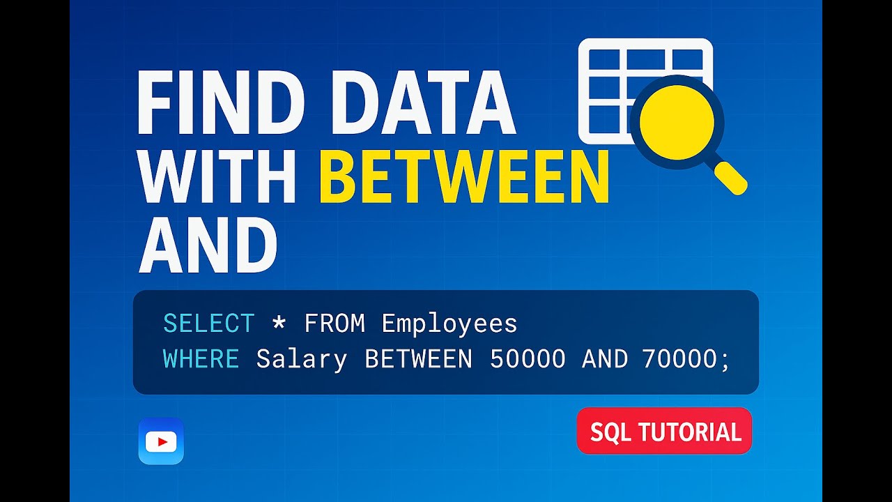 Find Data in SQL Using BETWEEN and AND | SQL Server Tutorial for Beginners