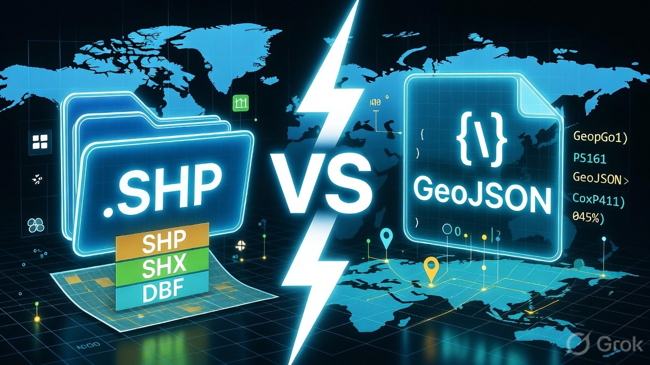 Shapefile vs GeoJSON Explained: Best Format for QGIS, ArcGIS & Web Mapping