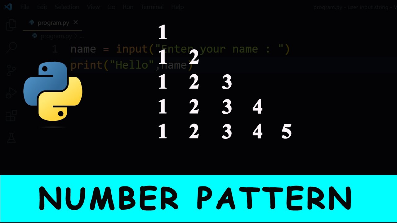 Python Program To Print Number Pattern in Right Triangle Shape | 02