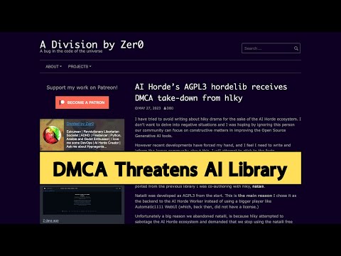 The DMCA takedown of AI Horde's hordelib: Copyright vs Collaboration in Open Source Projects