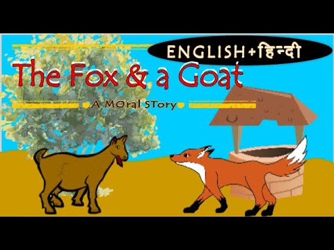 Moral Story In Hindi plus English Translation || A Fax and A Goat