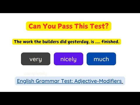 English Grammar Quiz 🔴 Test Your Skills on Adjective Modifiers