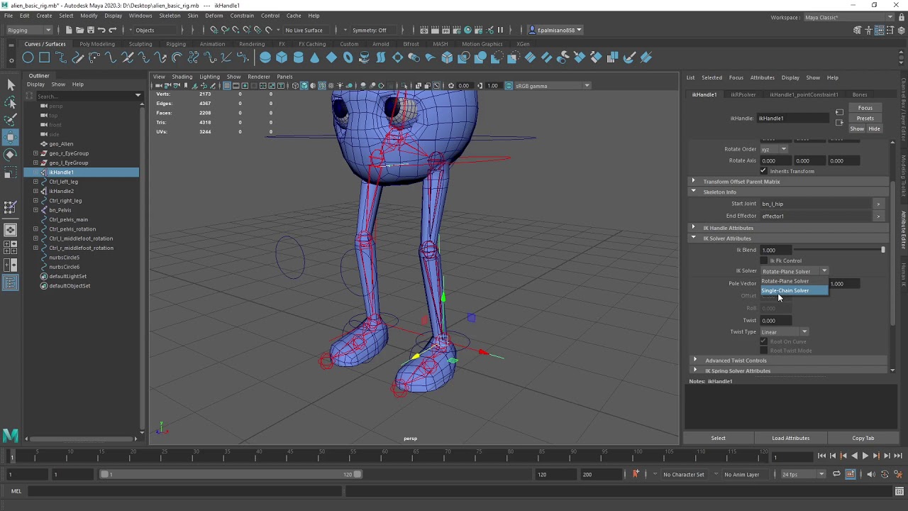 Simple Rig Knee Control, Pole Vector Constrain